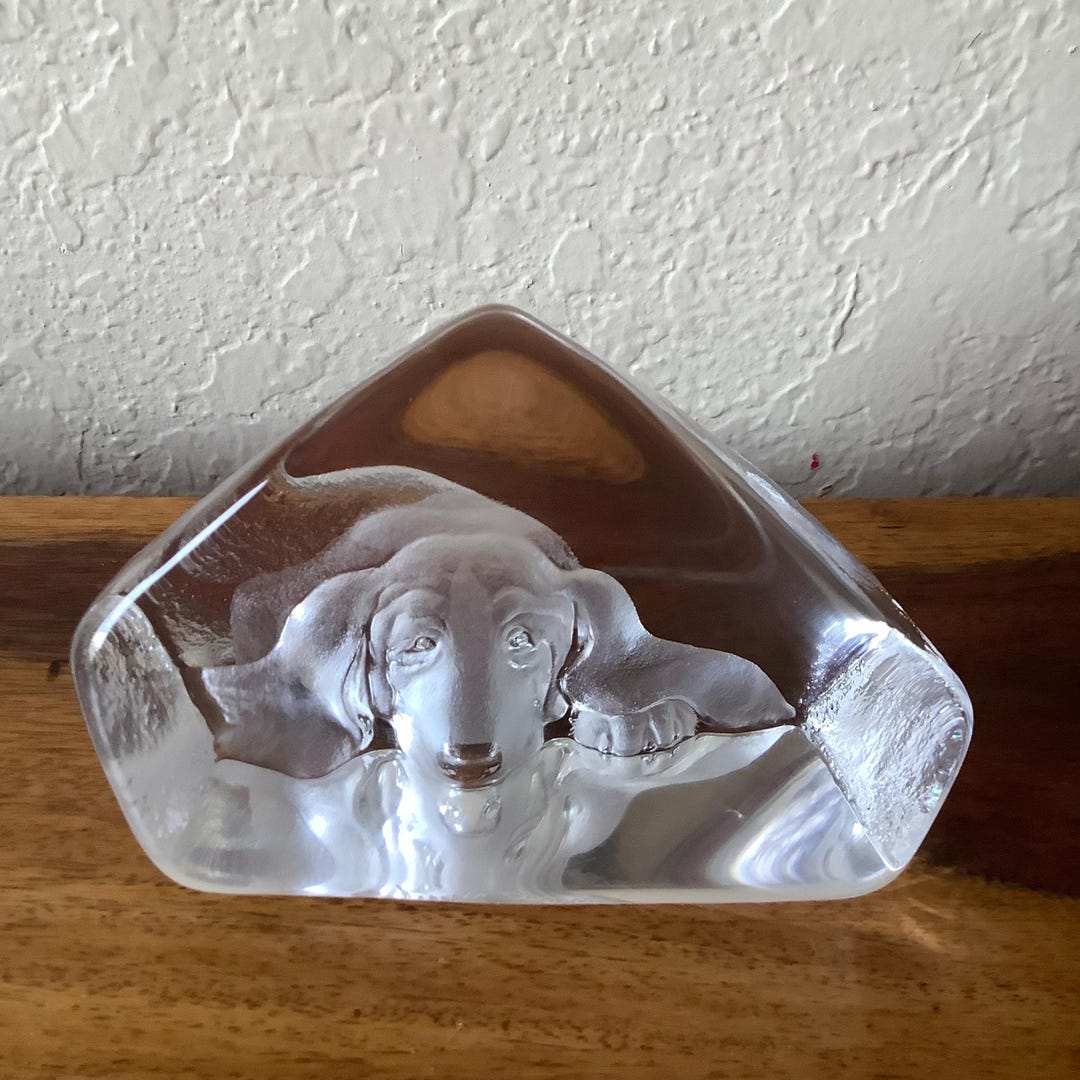 Basset Hound 3D Image Crystal Art Glass~mats Jonasson~ Sweden ...