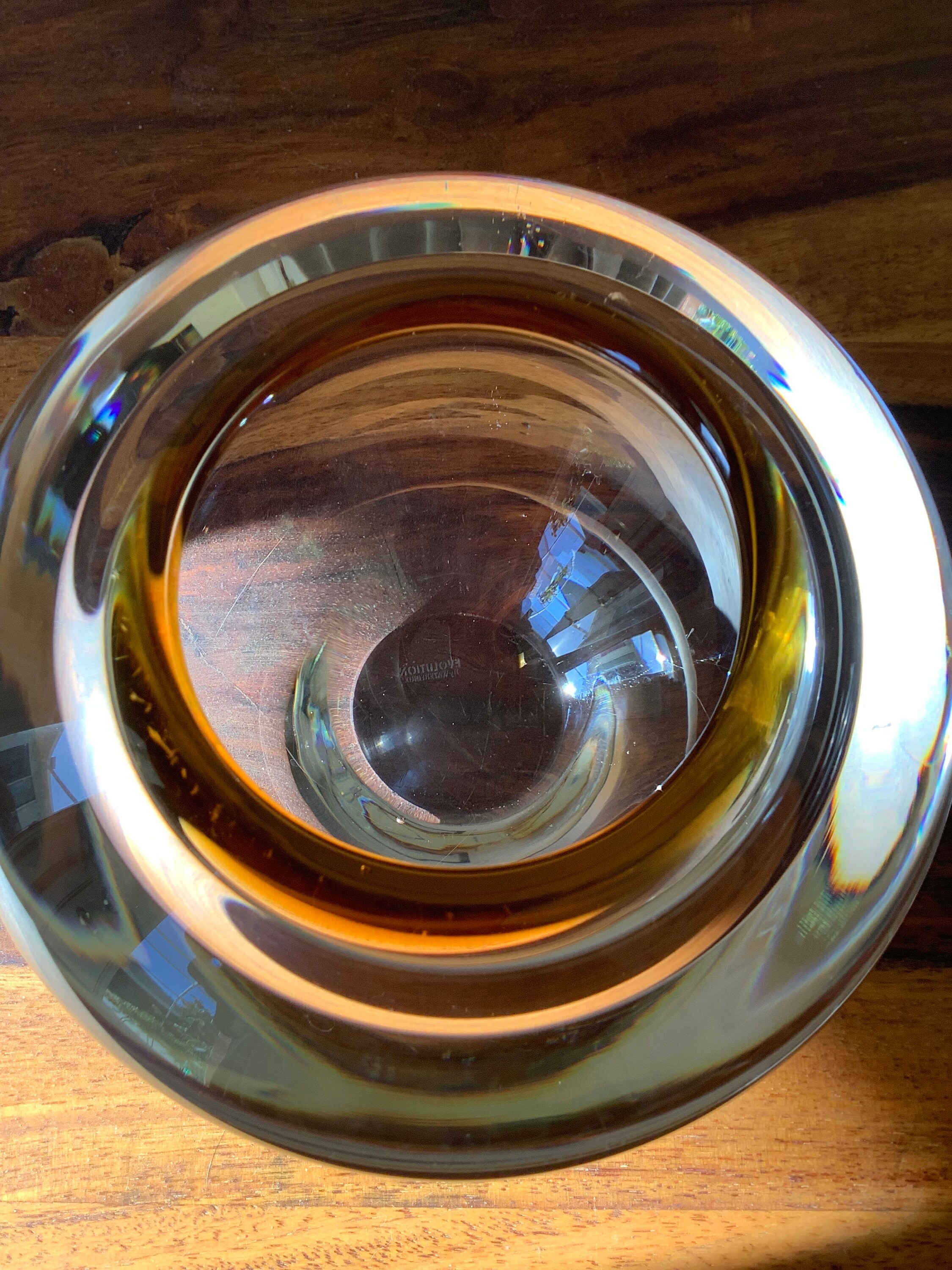 Waterford Crystal Evolution Signed Vase~vincent Rellis~ 2005~amber Rim ...