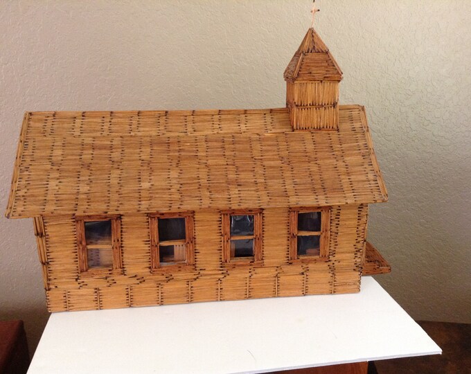 Vintage 1960's Handcrafted Matchstick Model Church W/ - Etsy