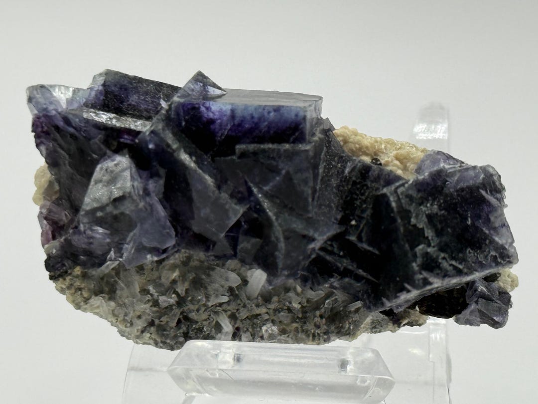 Deep Purple Fluorite on Matrix | Yindu Mine Inner Mongolia | Fluorite ...