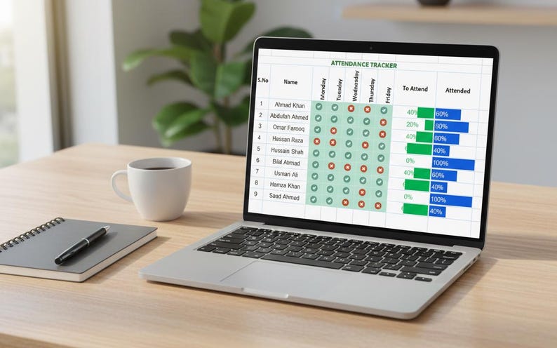 Attendance Tracker Excel Template | HR Staff Register - Etsy