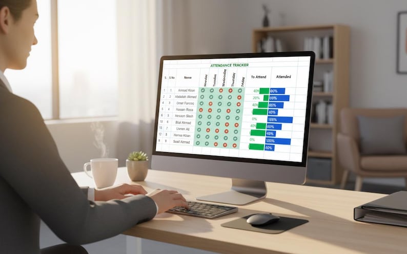 Attendance Tracker Excel Template | HR Staff Register - Etsy