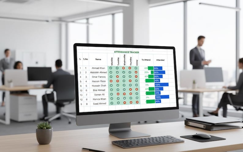 Attendance Tracker Excel Template | HR Staff Register - Etsy