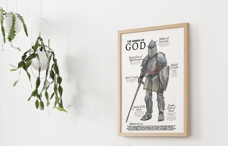 Armor of God Printable Art: Knight Bible Verse, Ephesians 6 (digital ...