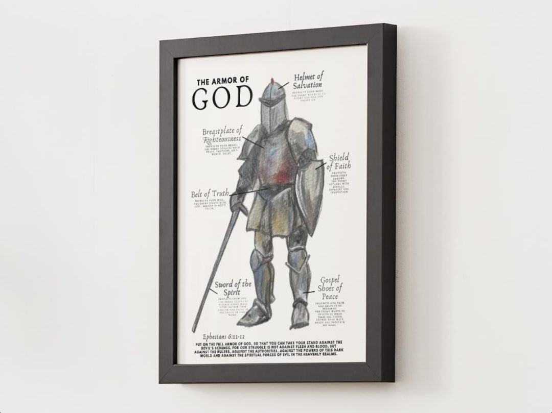 Armor of God Printable Art: Knight Bible Verse, Ephesians 6 (digital ...