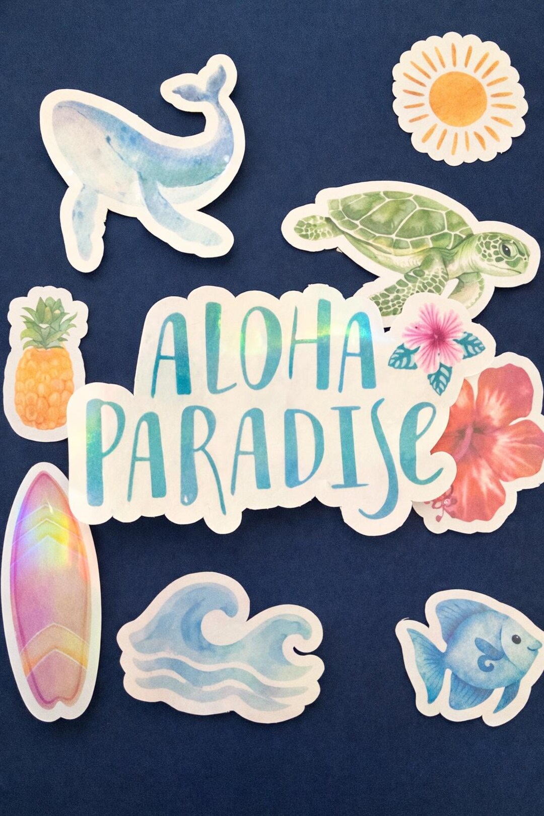 9pc Aloha Paradise Sticker Pack | Tropical Ocean Stickers | Handmade - Etsy