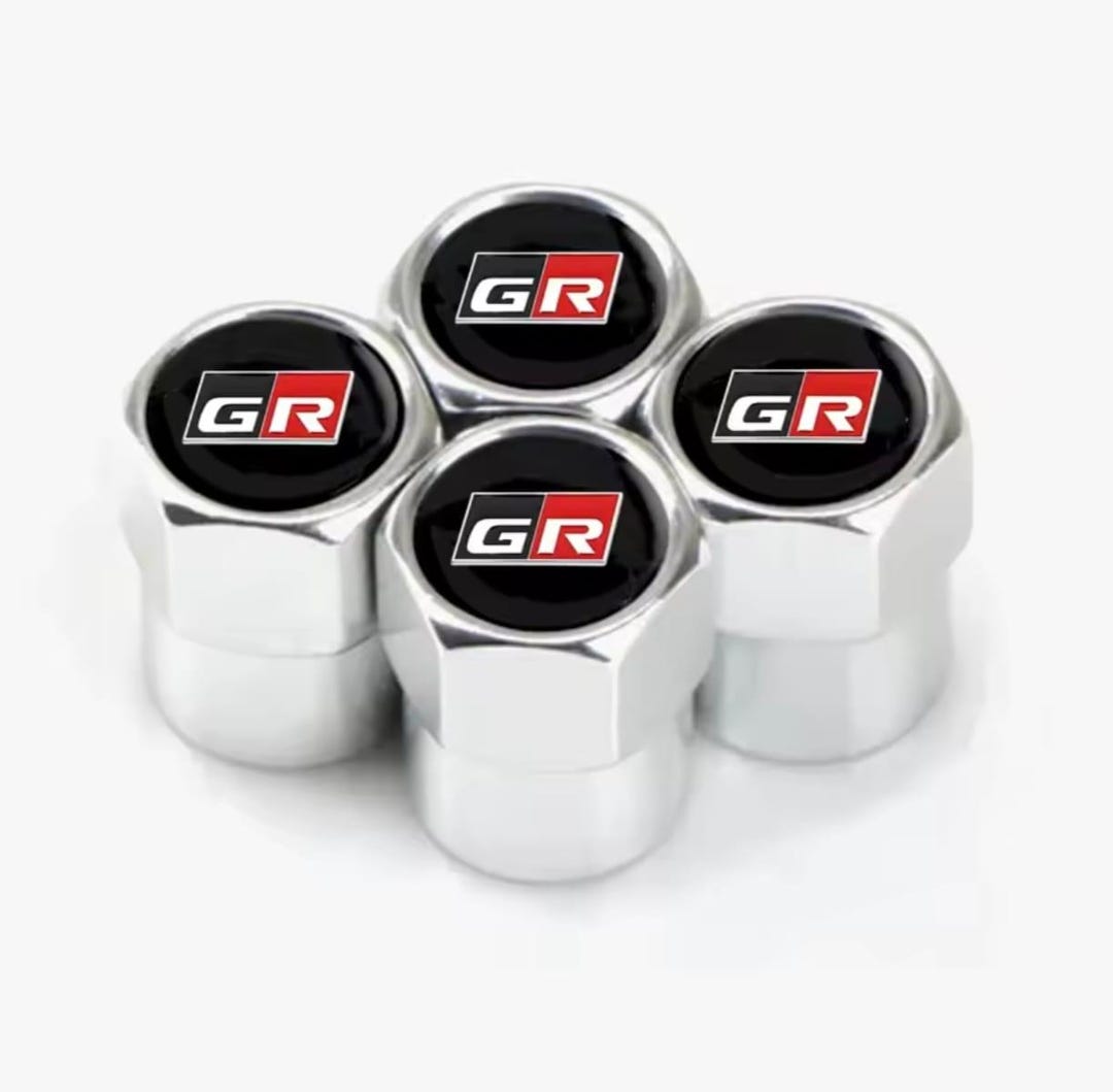 Brand New for Toyota Silver GR Gazoo Racing *4 Wheel Tyre Valve Cap ...