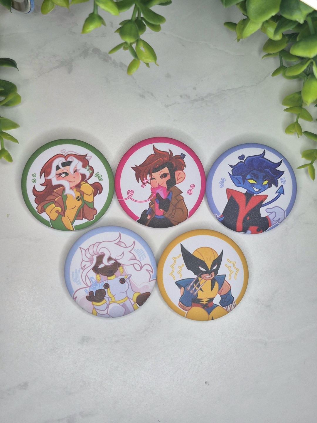 X Men Badge Rogue Gambit Nightcrawler Storm Wolverine Romy 97 - Etsy