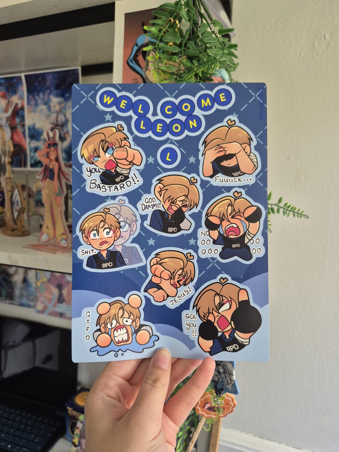 Resident Evil 2 Leon S Kennedy Sticker Sheet A5, RE2, RE4, RE9 Raccoon ...