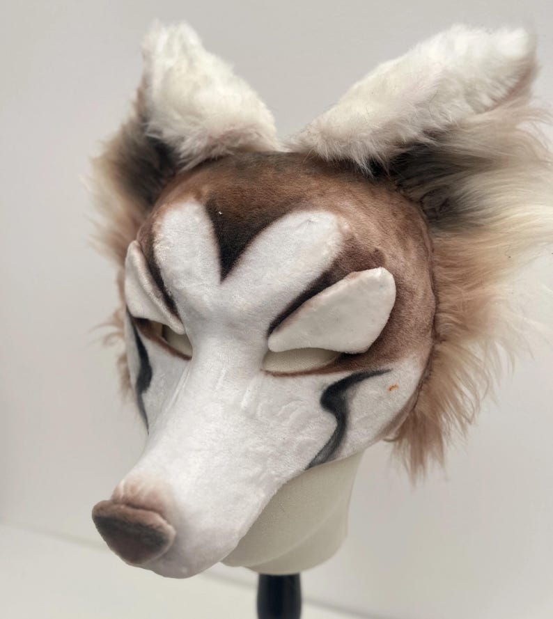Realistic Gray Wolf Therian Mask, Premade Realisitic Wolf Mask ...