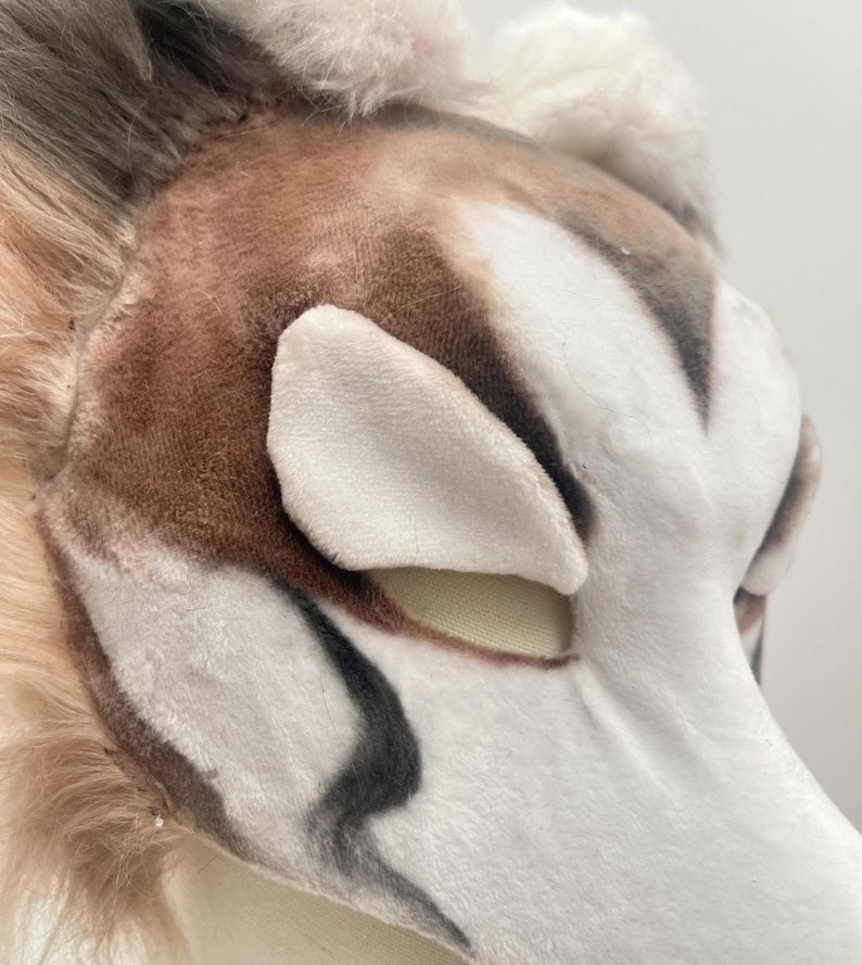 Realistic Gray Wolf Therian Mask, Premade Realisitic Wolf Mask ...