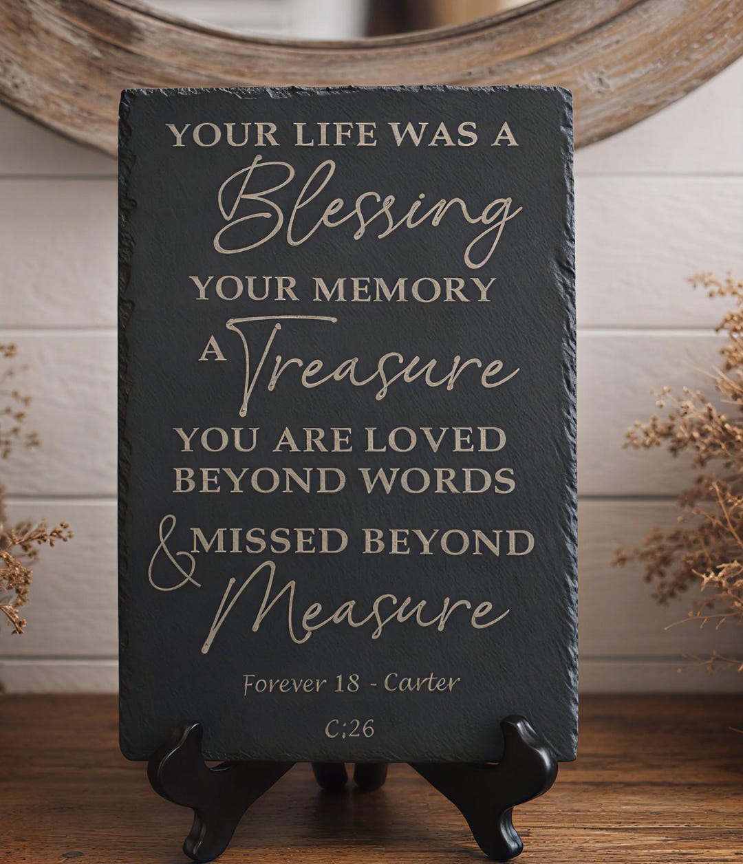 Personalized Slate Memorial Stone: Custom Laser-engraved Remembrance ...