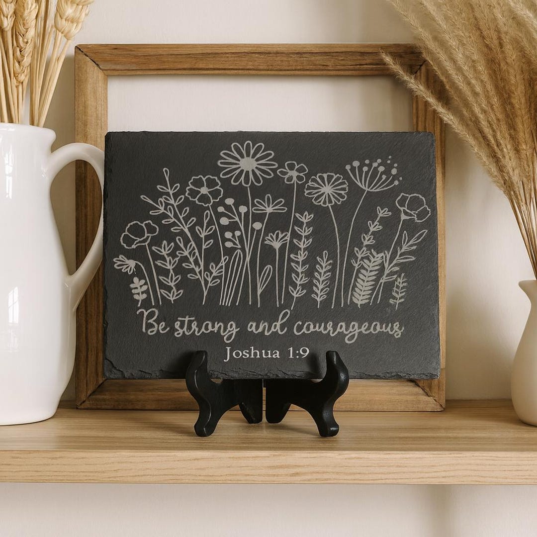 Laser Engraved Slate Sign | Christian Home Decor | Farmhouse Religious ...