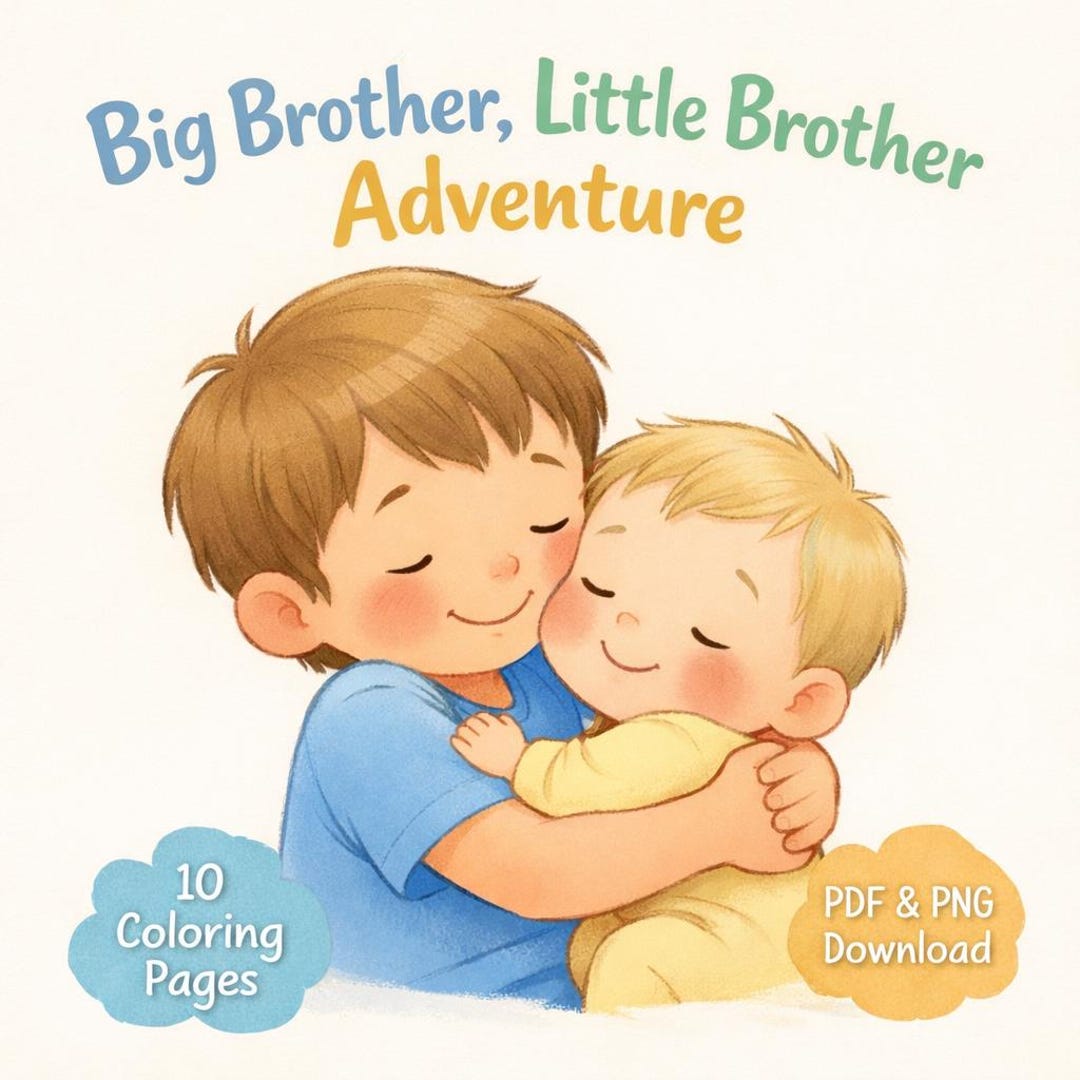 Big Brother Coloring Book Little Brother Adventure PDF + PNG Download ...
