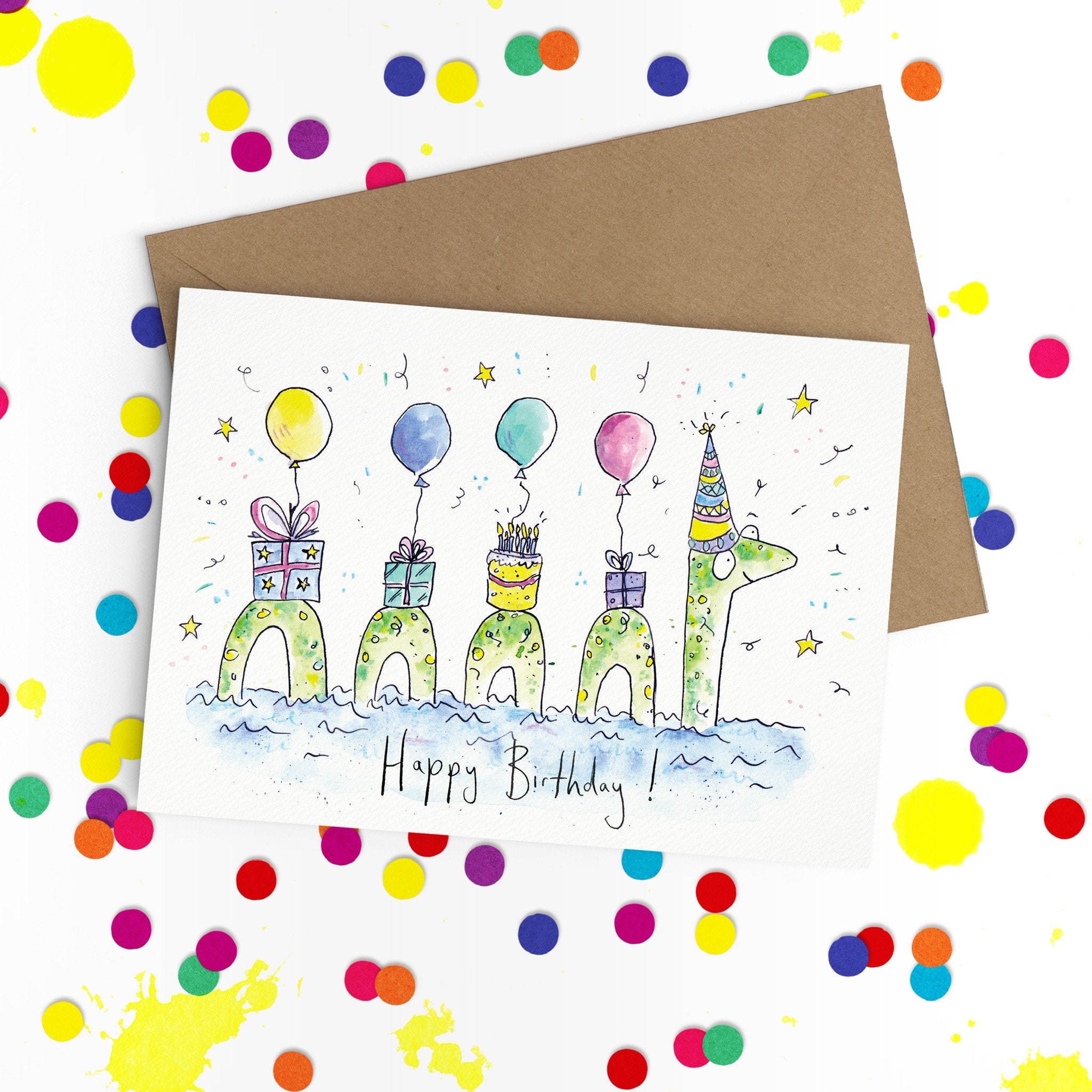 Happy Birthday Loch Ness Monster Nessie Greetings Card - Etsy