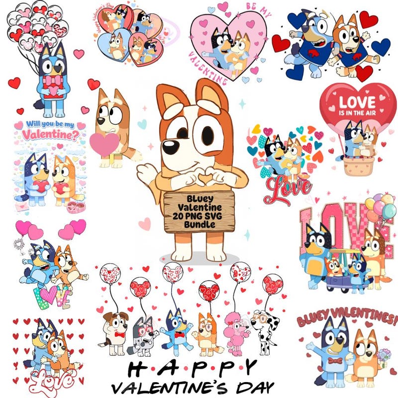 Valentine Dog Png Clipart - Etsy