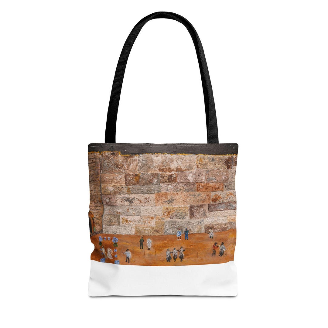 Western Brick Wall With Tiny Figures Tote - Etsy