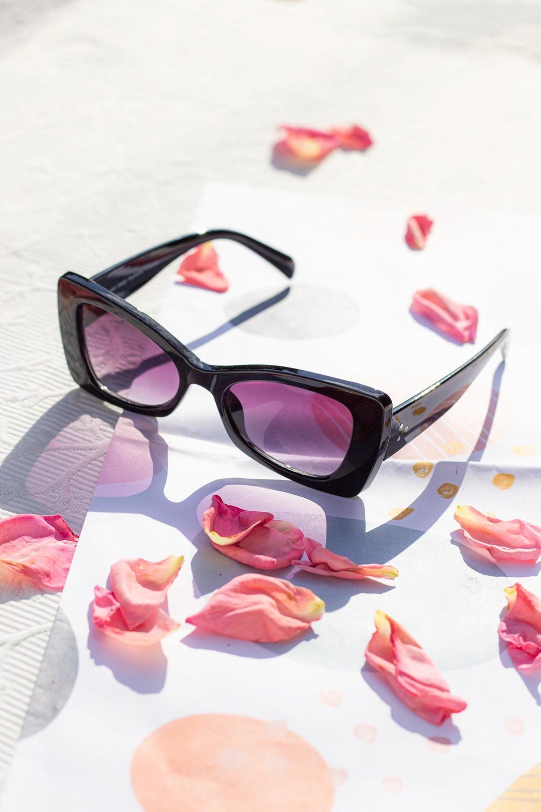 Chunky Triangle Cat Eye Sunglasses in Black - Etsy