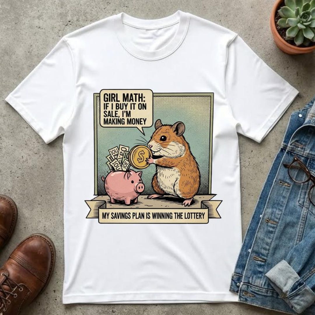 Funny Hamster Shirt: Girl Math, Savings Plan Winning Lottery - Etsy