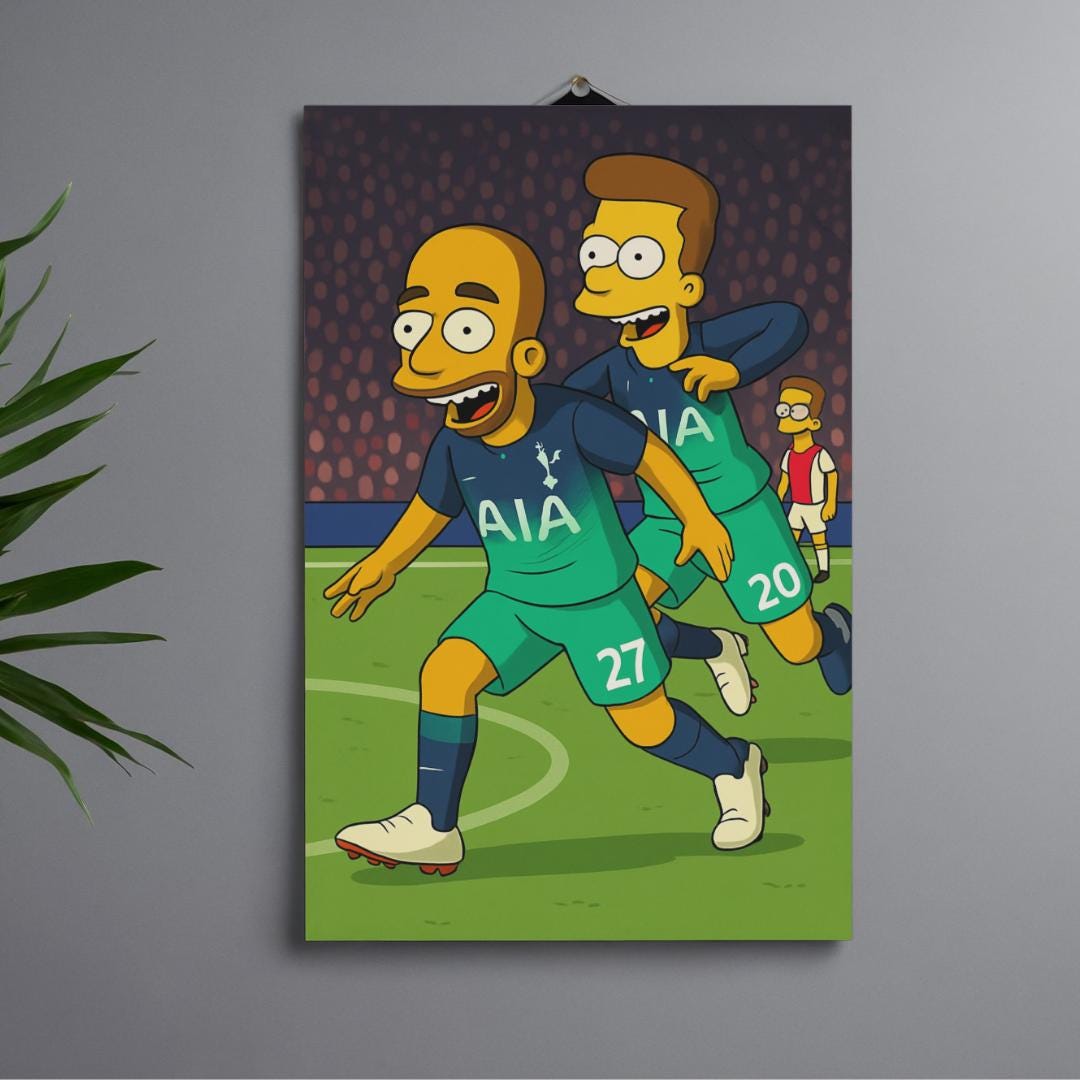 Tottenham Hotspur Champions League Cartoon Poster | Football Art ...