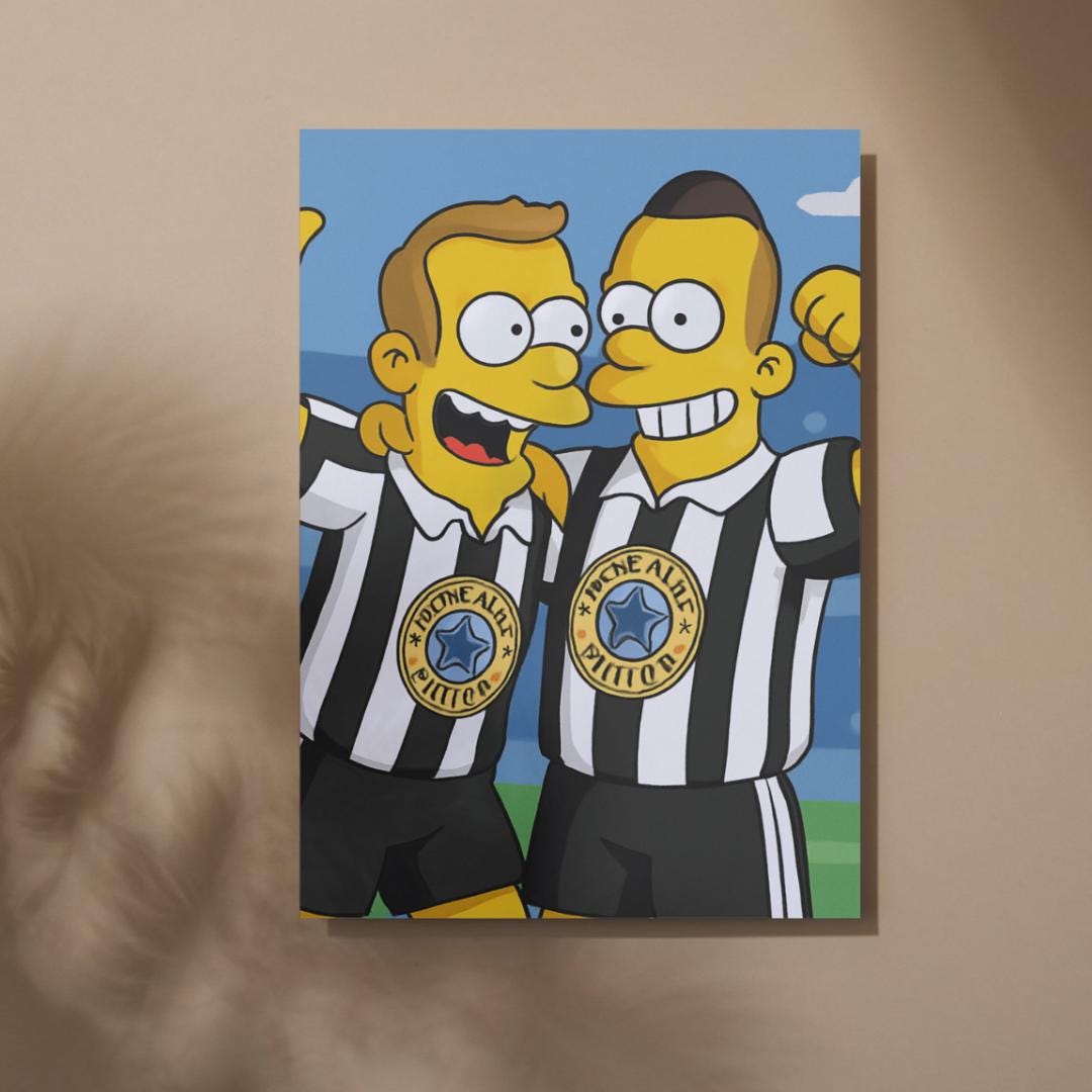 Newcastle United Football Poster | Cartoon Art | Football Room Decor ...