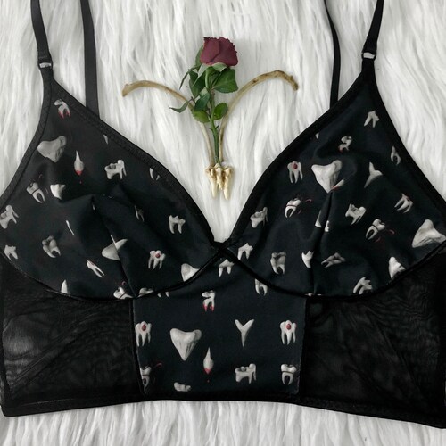 Teeth and Lace Bralette BLACK | Etsy