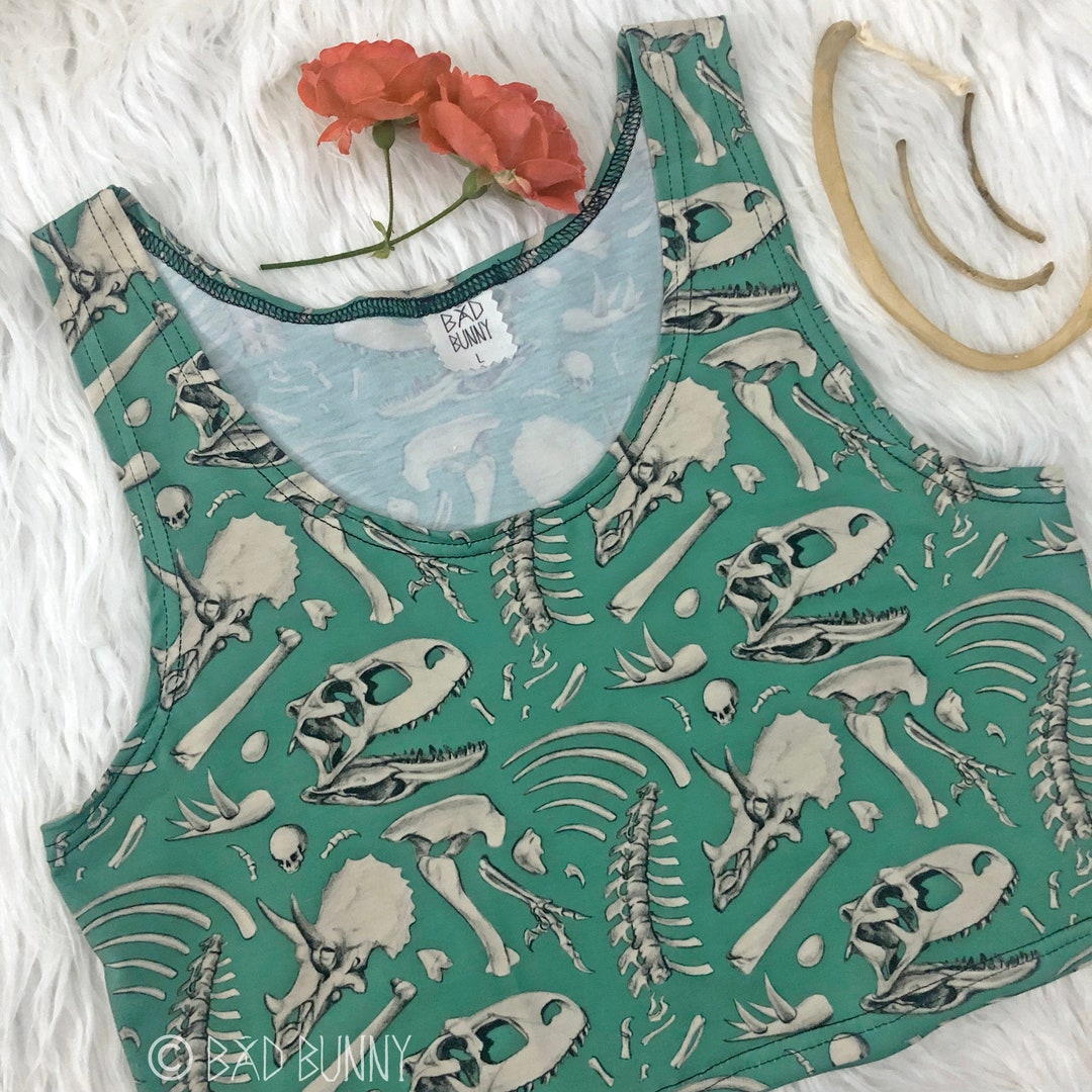Sage Dino Bones - Crop Top - Etsy