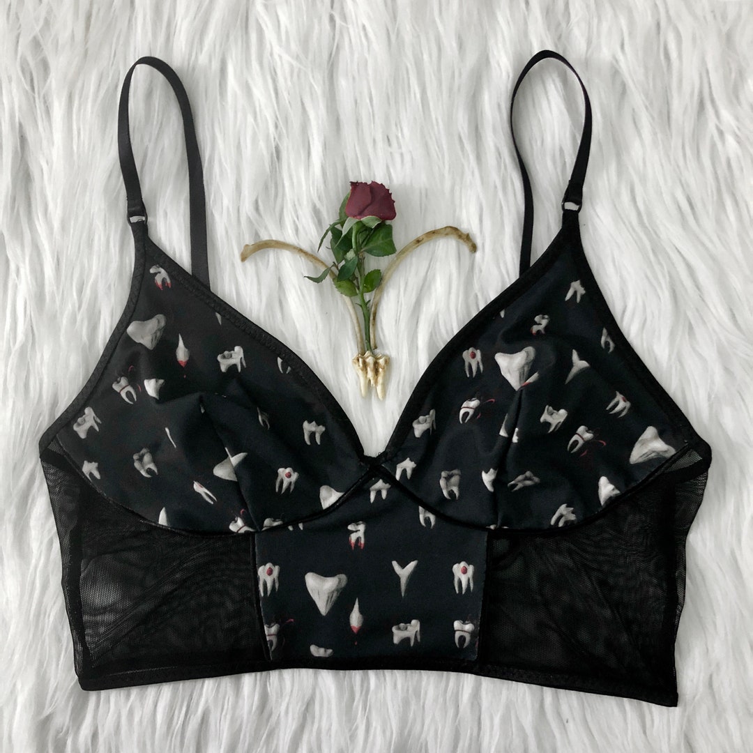 Black TEETH BRA - Etsy