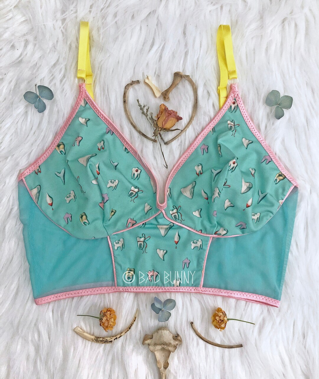 Spearmint TEETH BRA - Etsy