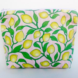 Pink Lemonade Zippered Pouch - Cosmetic Bag - Pencil Case - Etsy