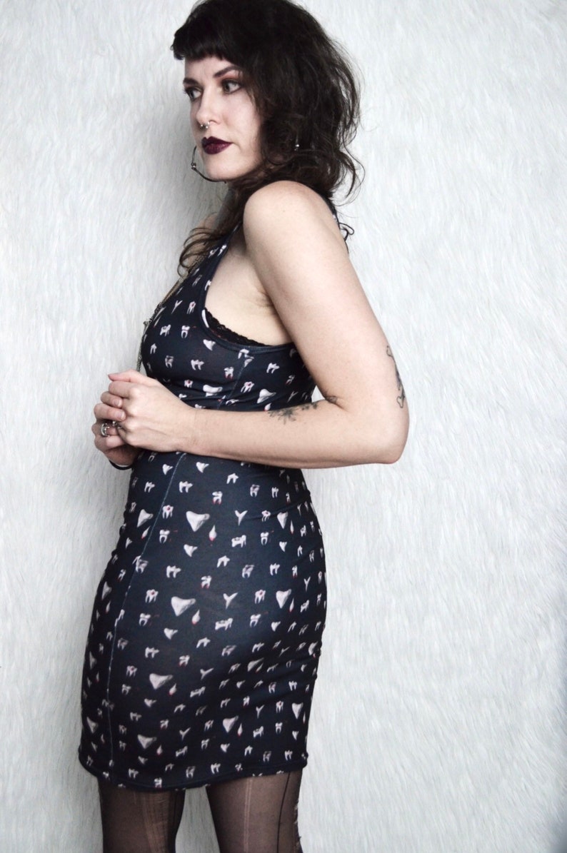 Teeth Bodycon Dress - Black - Creepy Cute - Etsy