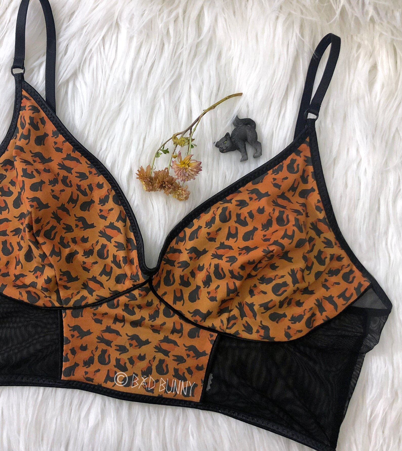 Cat Shape Spots Leopard BRA - ORANGE TIGER - Handmade Punk - Etsy