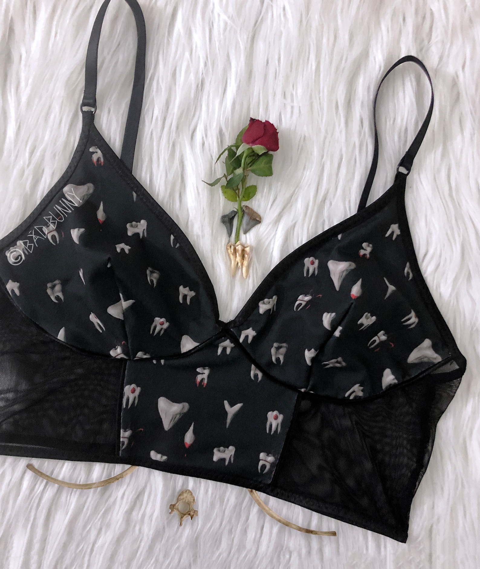 Black TEETH BRA | Etsy