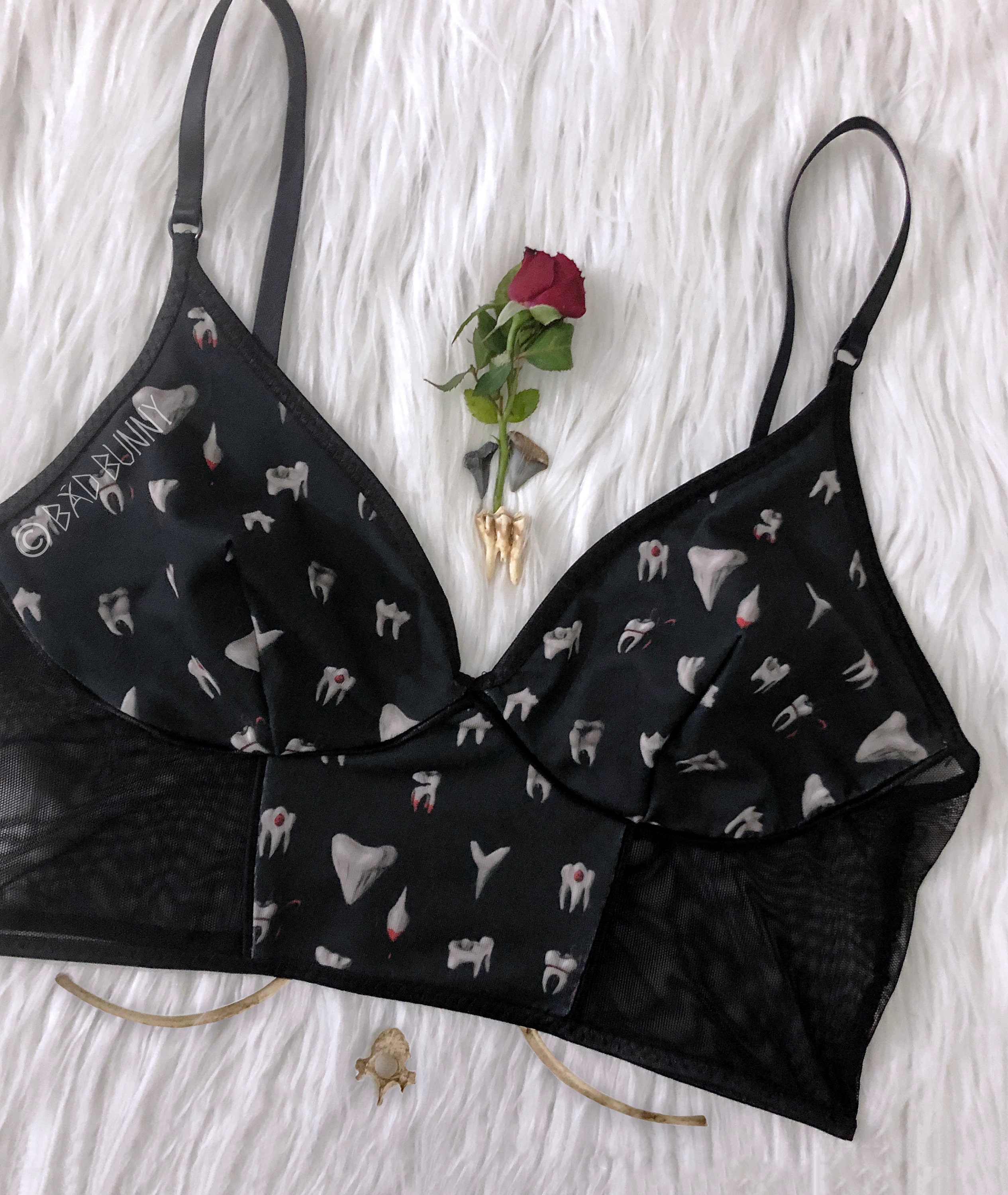 Black TEETH BRA | Etsy