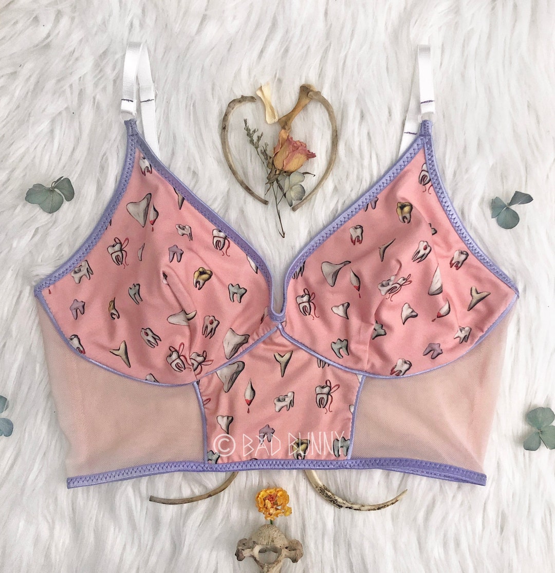 Pink TEETH BRA - Etsy