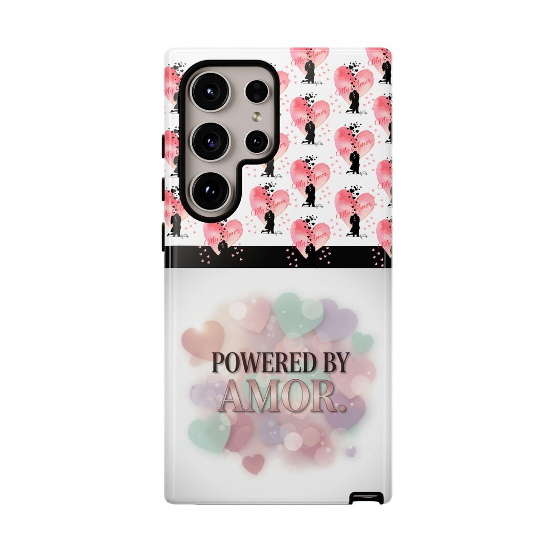 Powered by Amor Phone Case | Heart Pattern Smartphone Case - Etsy UK