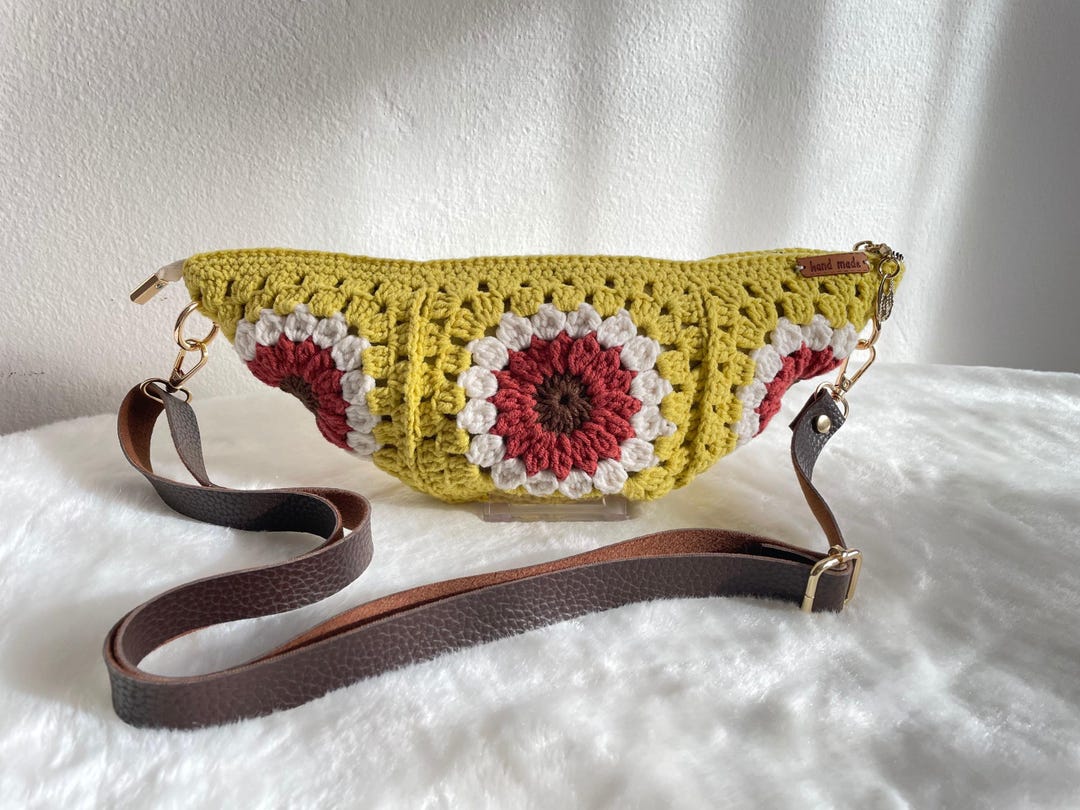Crochet Granny Square Belt Bag, Handmade Boho Crossbody Fanny Pack - Etsy