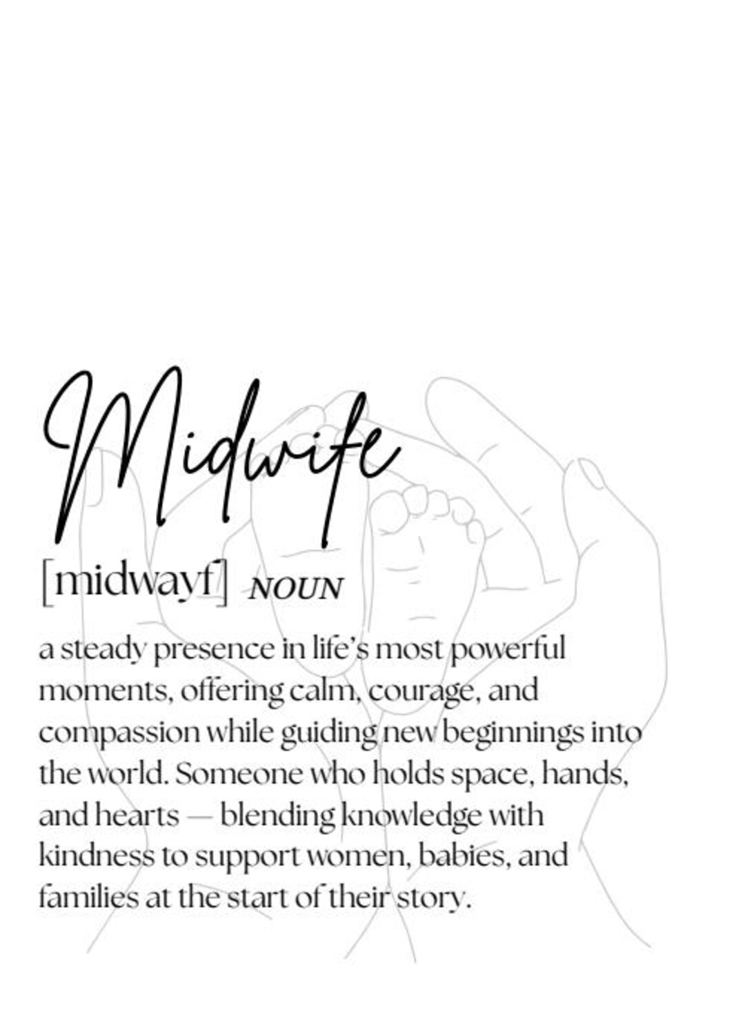 Midwife Definition Print Digital Download Gift - Etsy
