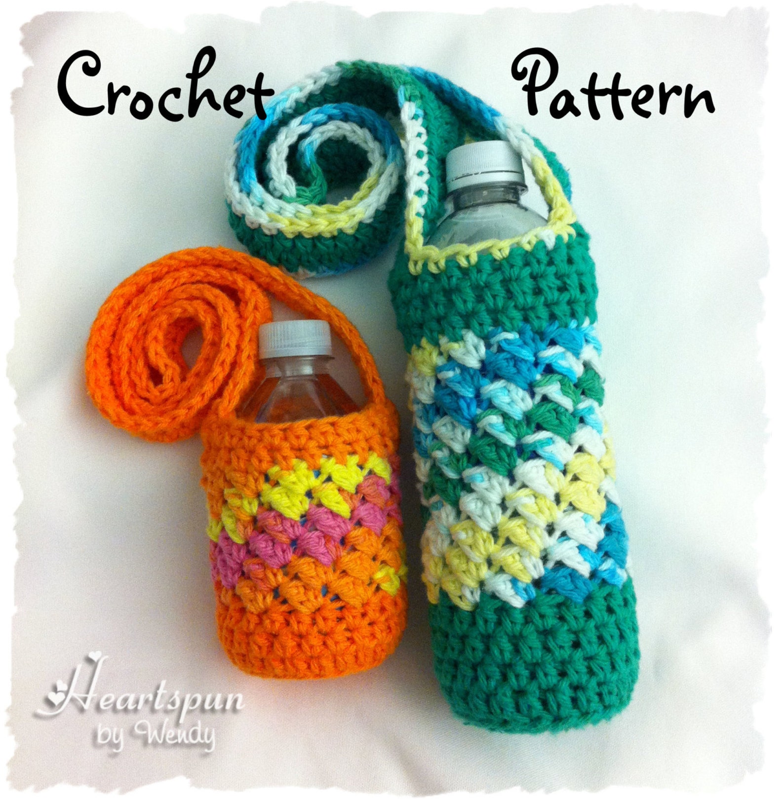 CROCHET PATTERN to Make a Sideways Shell Water Bottle Holder Drink Can ...