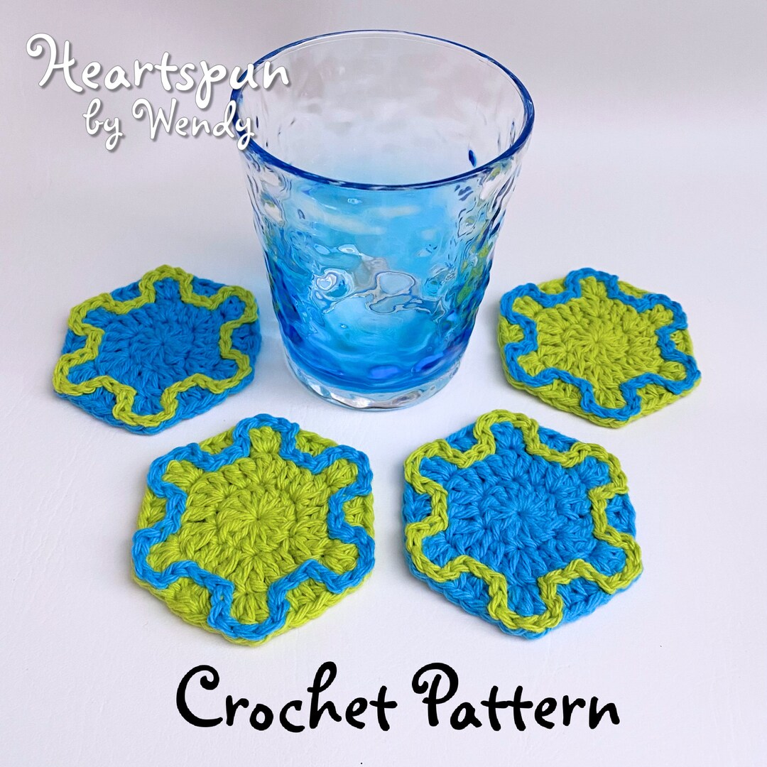 CROCHET PATTERN to Make a Hex Coaster With Geometric Motif, Hexagon ...
