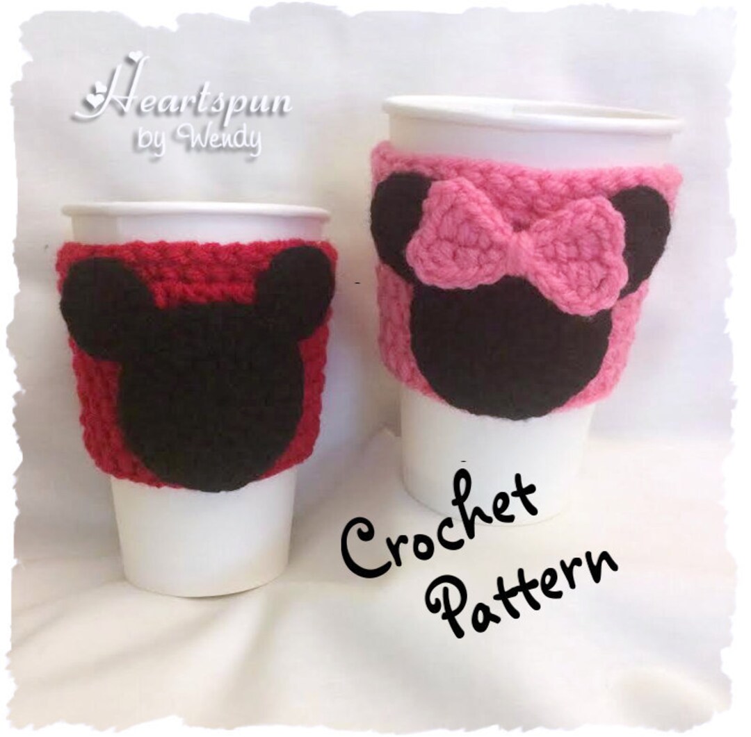 CROCHET PATTERN to Make a Mickey Mouse and Minnie Mouse Coffee / Tea ...