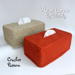 CROCHET PATTERN to Make an Easy Rectangular Tissue Box Cover, Tissue ...