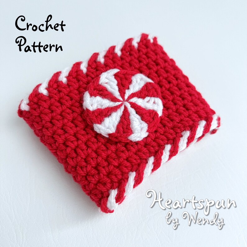 CROCHET PATTERN to Make a Peppermint Candy Cup Cozy With Candy Cane ...