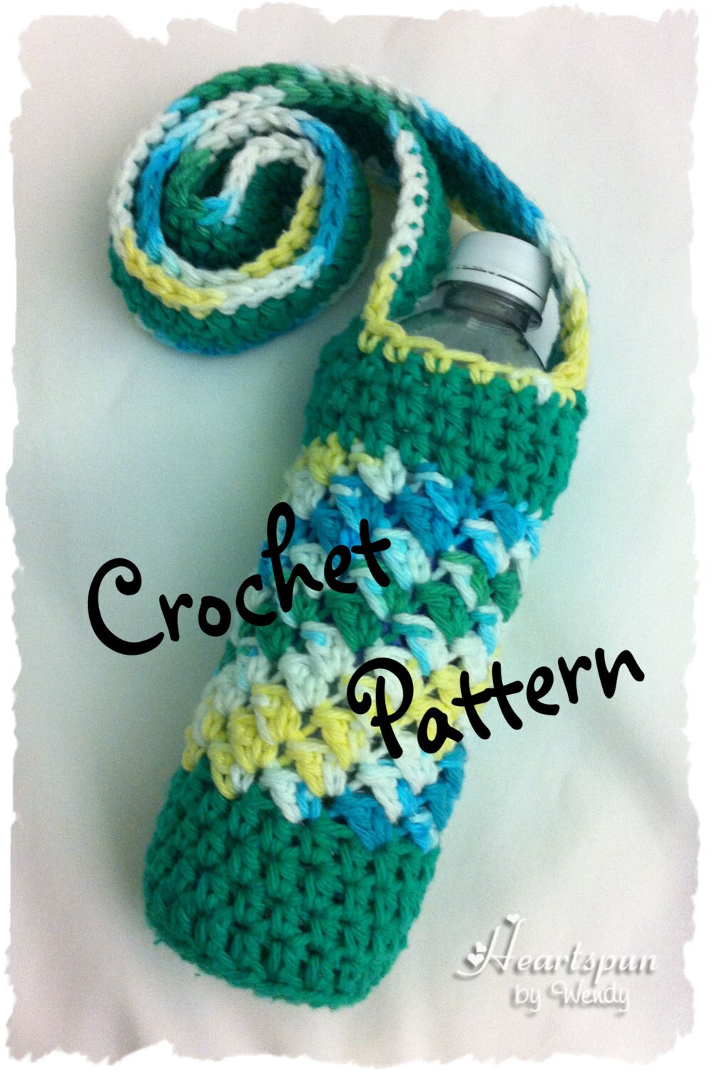 CROCHET PATTERN to Make a Sideways Shell Water Bottle Holder Drink Can ...