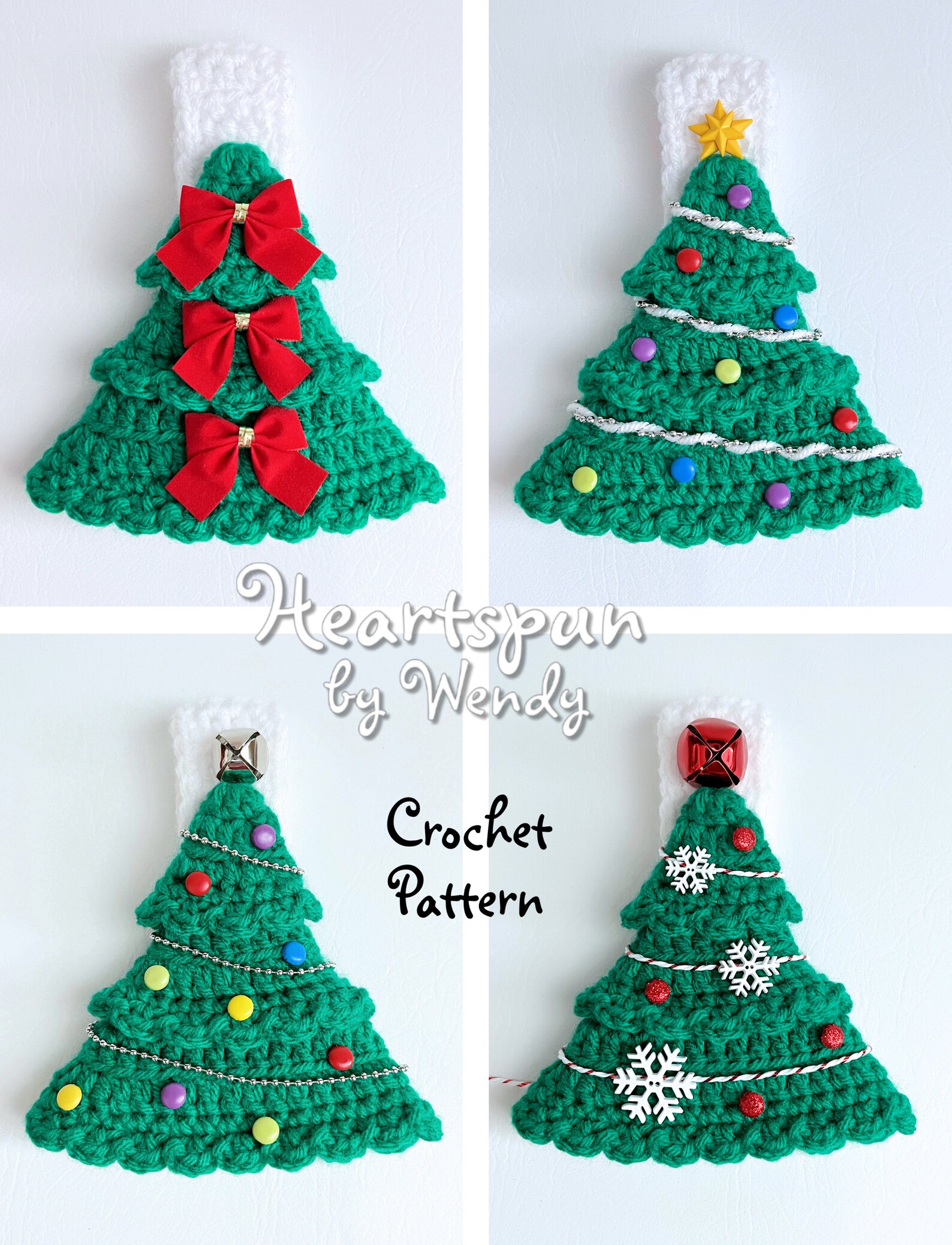 CROCHET PATTERN to Make a Layered Christmas Tree Towel Holder Ring for ...