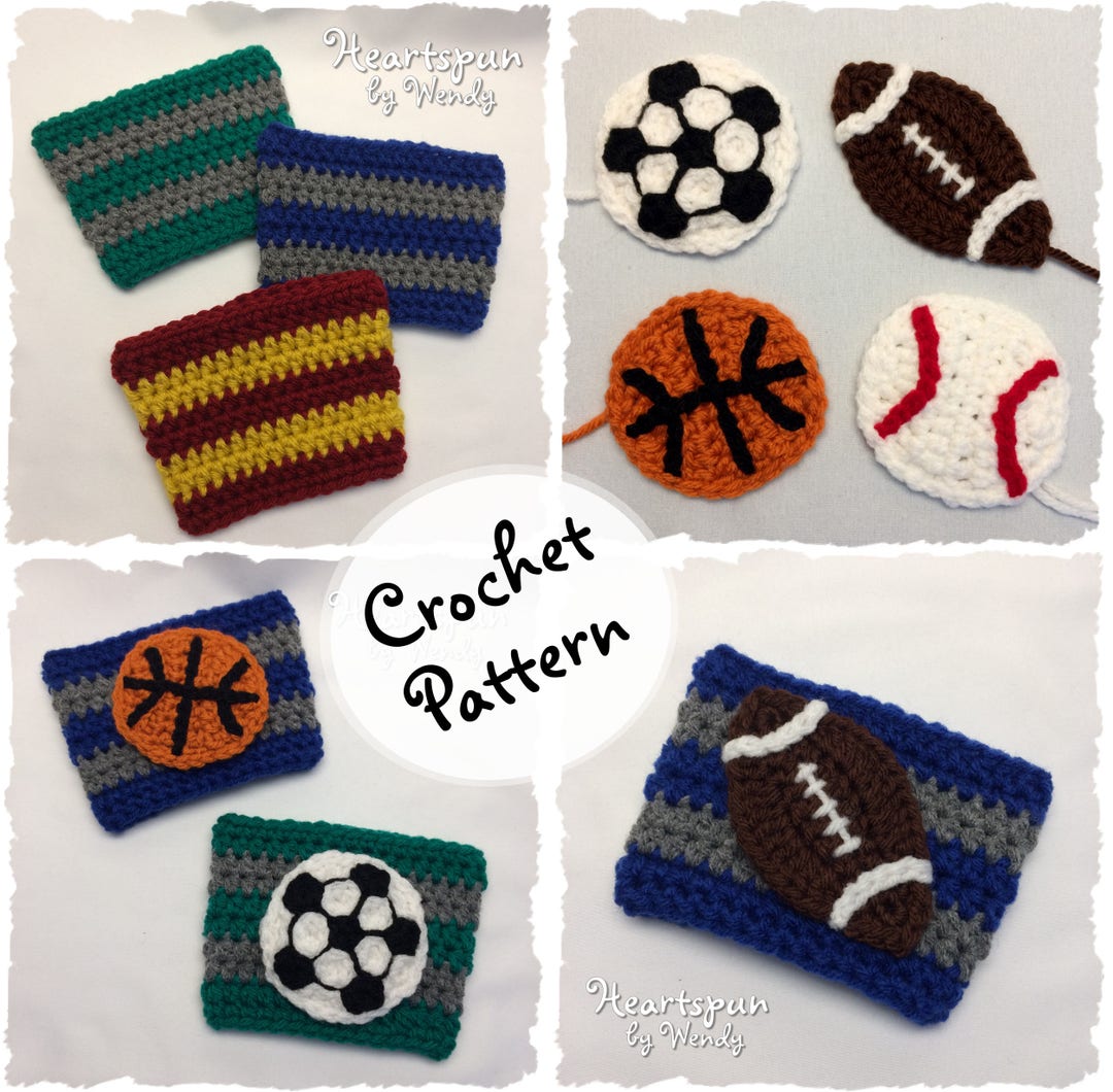 CROCHET PATTERN to Make a Striped Sports Team Coffee or Tea Cup Cozy ...
