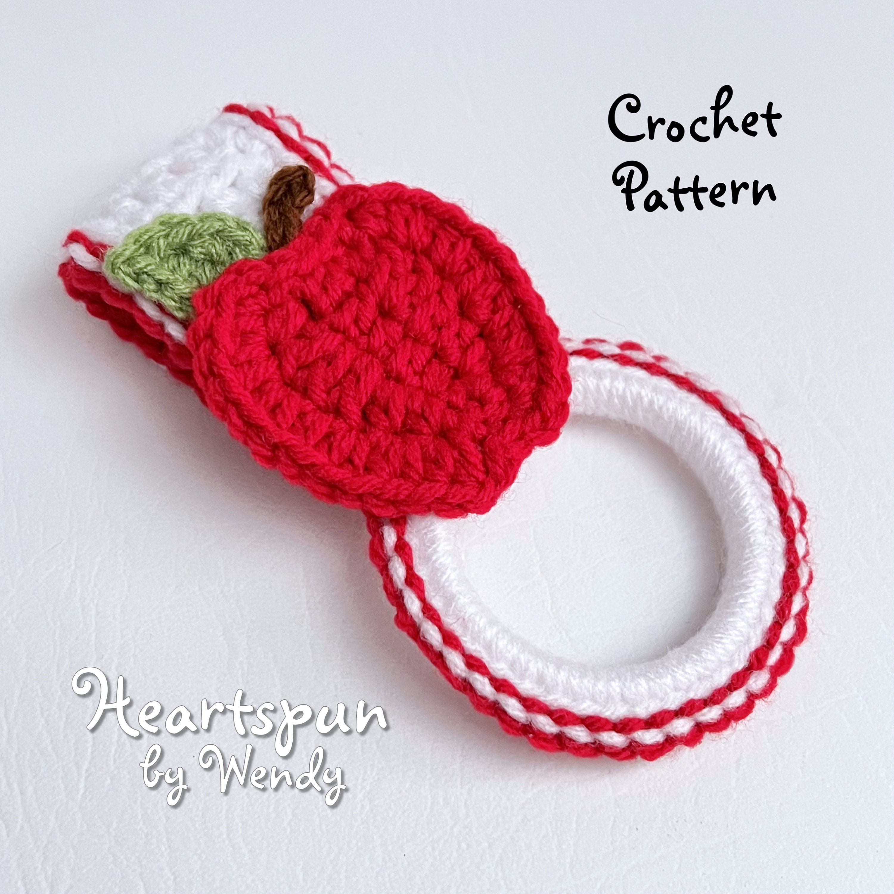 CROCHET PATTERN for You to Make an Apple Towel Holder Ring With Fold ...