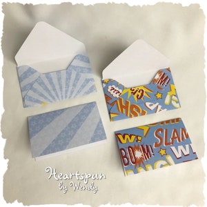4 Super Hero Theme Note Cards With Matching Envelopes. Thank - Etsy