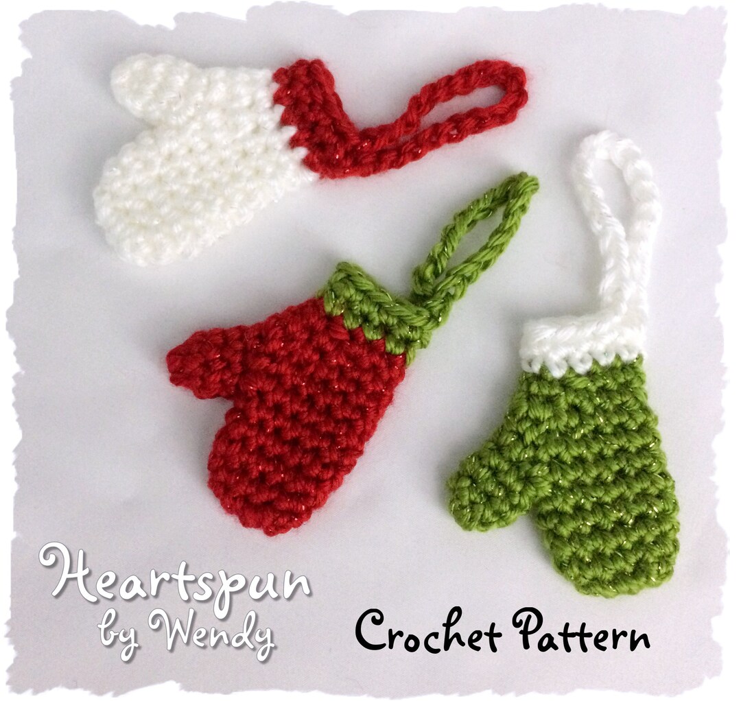 CROCHET PATTERN for You to Make This Mini Mitten Christmas Ornament ...