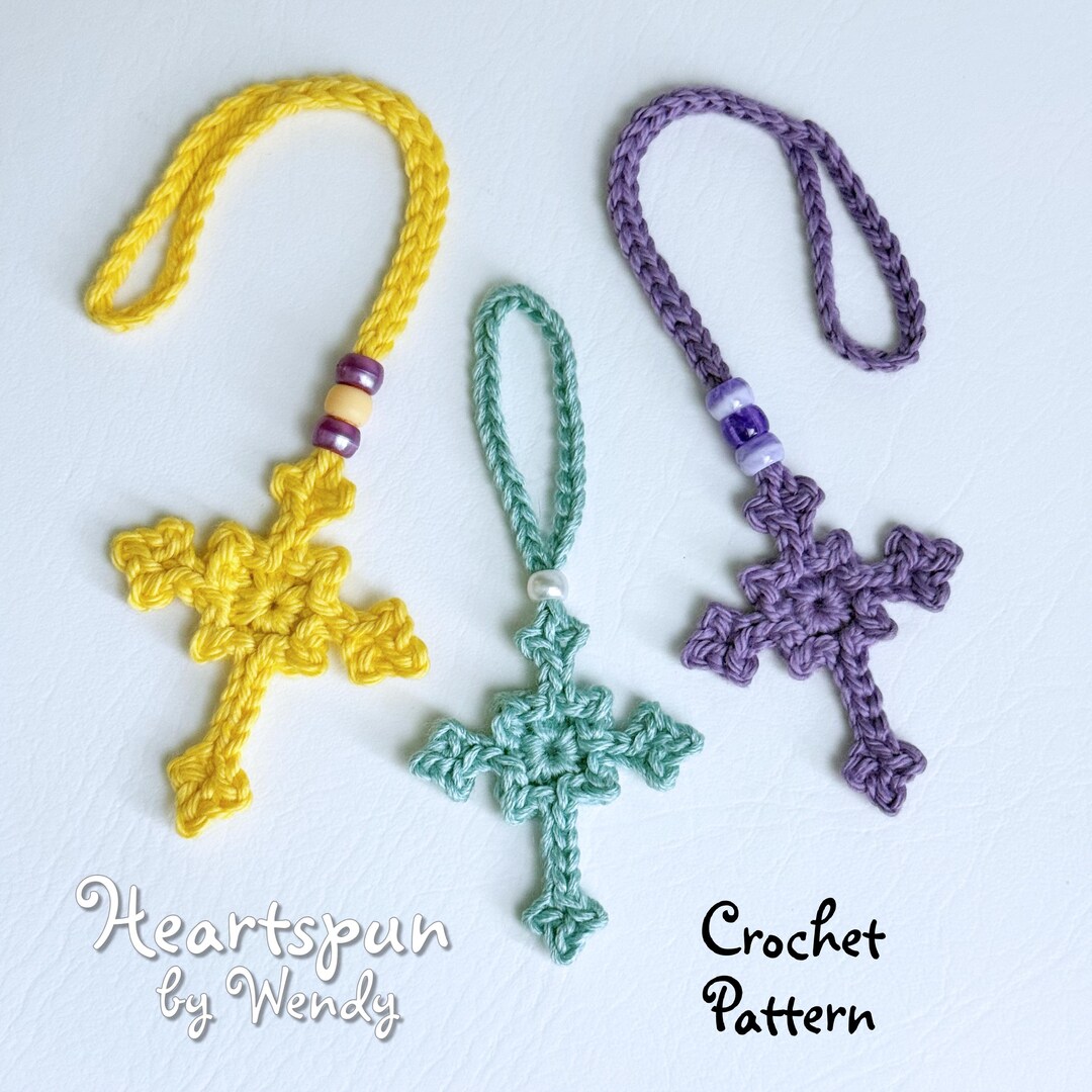 CROCHET PATTERN to Make a Cornerstone Cross Car Mirror Hanger, Bracelet ...